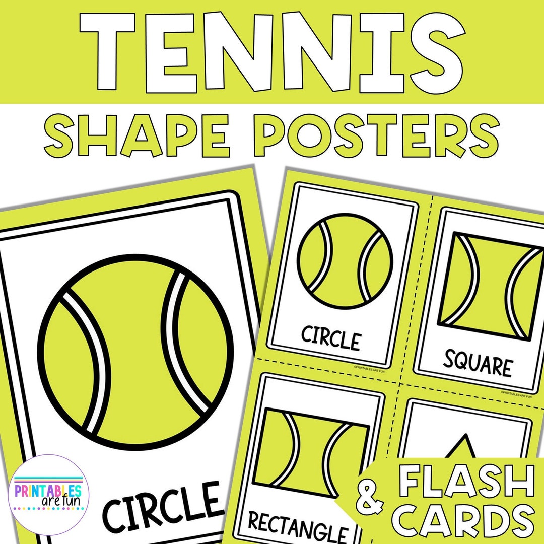 Tennis 2D Shape Posters and Flash Cards | Printable Math Activity for ...
