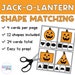 Halloween Jack-o-lantern 2D Shape Matching Clip Cards | Printable Math ...