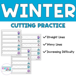 Winter Cutting Practice | Fine Motor Scissor Skills for Preschool - Etsy