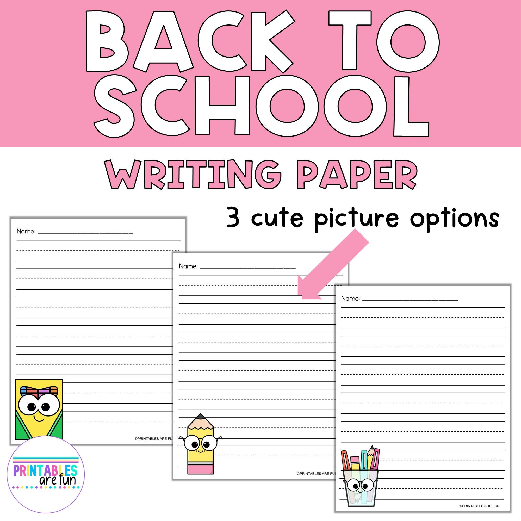 Back to School Writing Paper for Kids | Printable Lined Paper | Story ...
