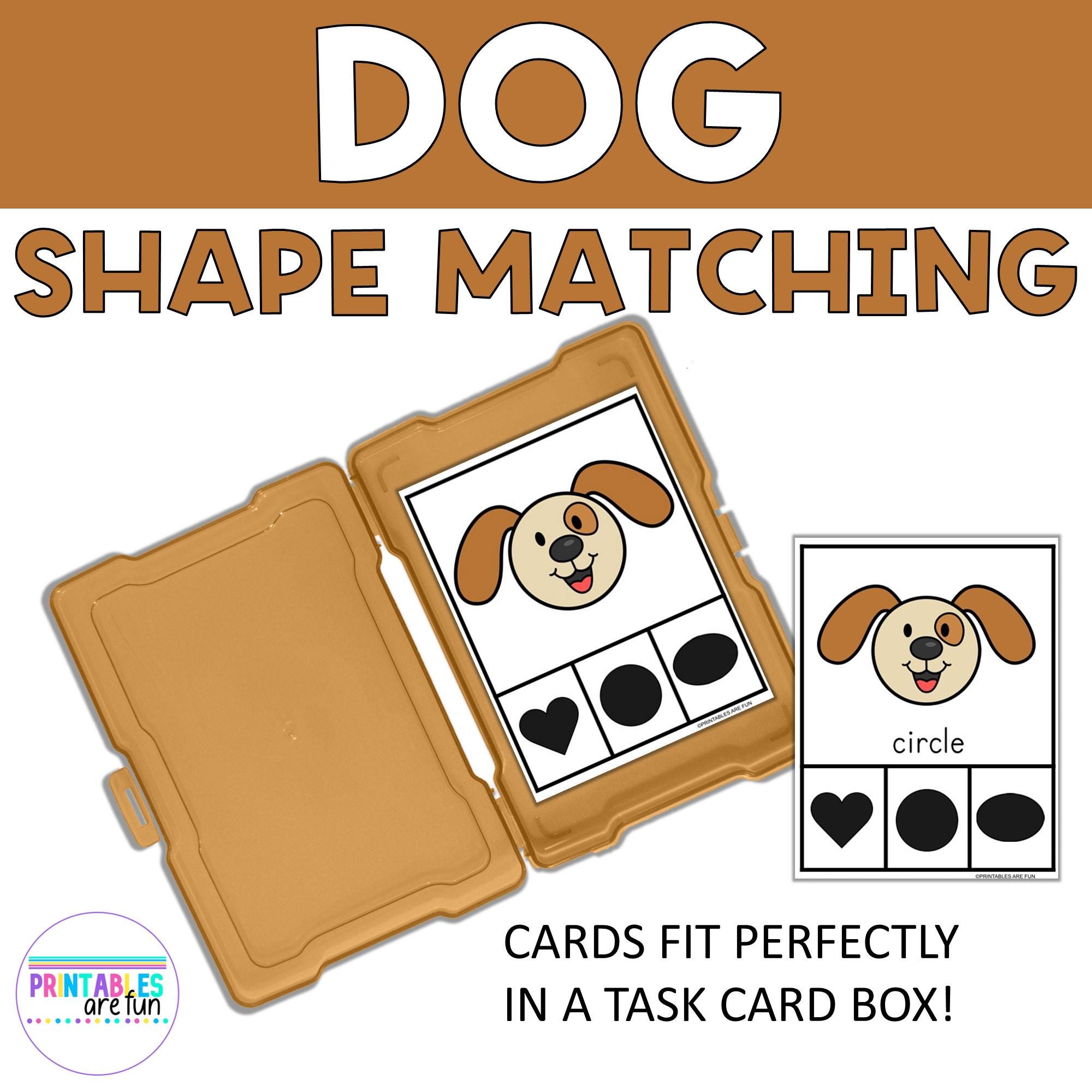 Dog 2D Shape Matching Clip Cards | Printable Math Activity for ...