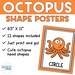 Octopus 2D Shape Posters and Flash Cards | Printable Math Activity for ...