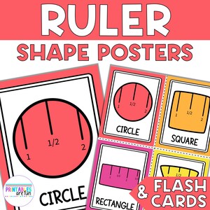School Ruler 2D Shape Posters and Flash Cards | Printable Math Activity ...