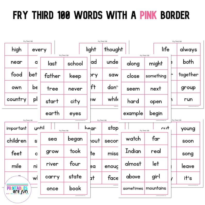Sight Word Flash Cards for Kindergarten to 3rd Grade | Dolch and Fry ...