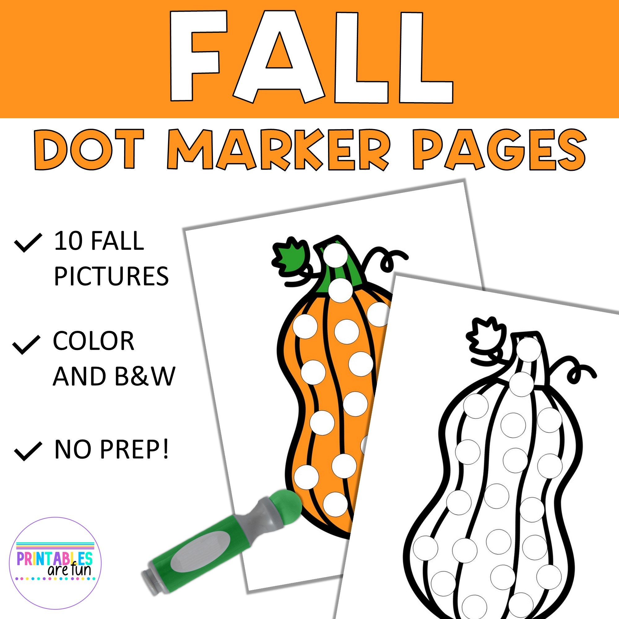 Fall Do A Dot Printable | Dot Marker Pages for Kids | Fine Motor ...