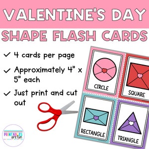 Valentine's Day 2D Shape Posters and Flash Cards | Printable Math ...
