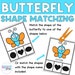 Butterfly 2D Shape Matching Clip Cards Printable Math Activity for ...