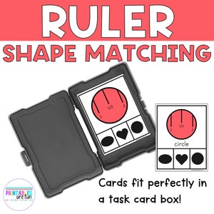 School Ruler 2D Shape Matching Clip Cards Printable Math Activity for ...