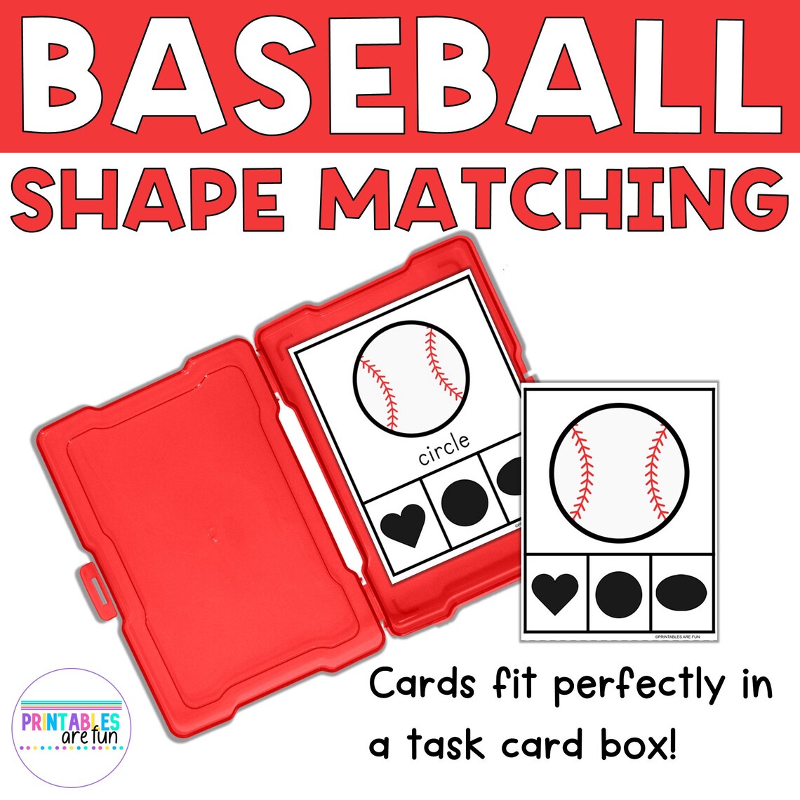 Baseball 2D Shape Matching Clip Cards | Math Task Cards | Printable ...