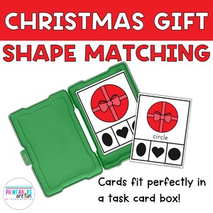 Christmas Gift 2D Shape Matching Clip Cards | Printable Math Activity ...