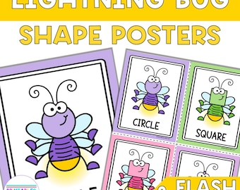 Lightning Bug 2D Shape Posters and Flash Cards | Printable Math ...