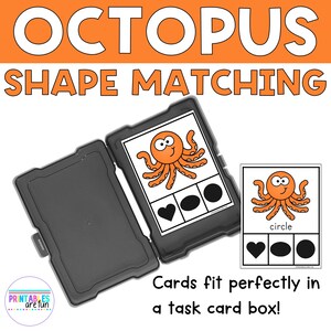 Octopus 2D Shape Matching Clip Cards | Printable Math Activity for ...