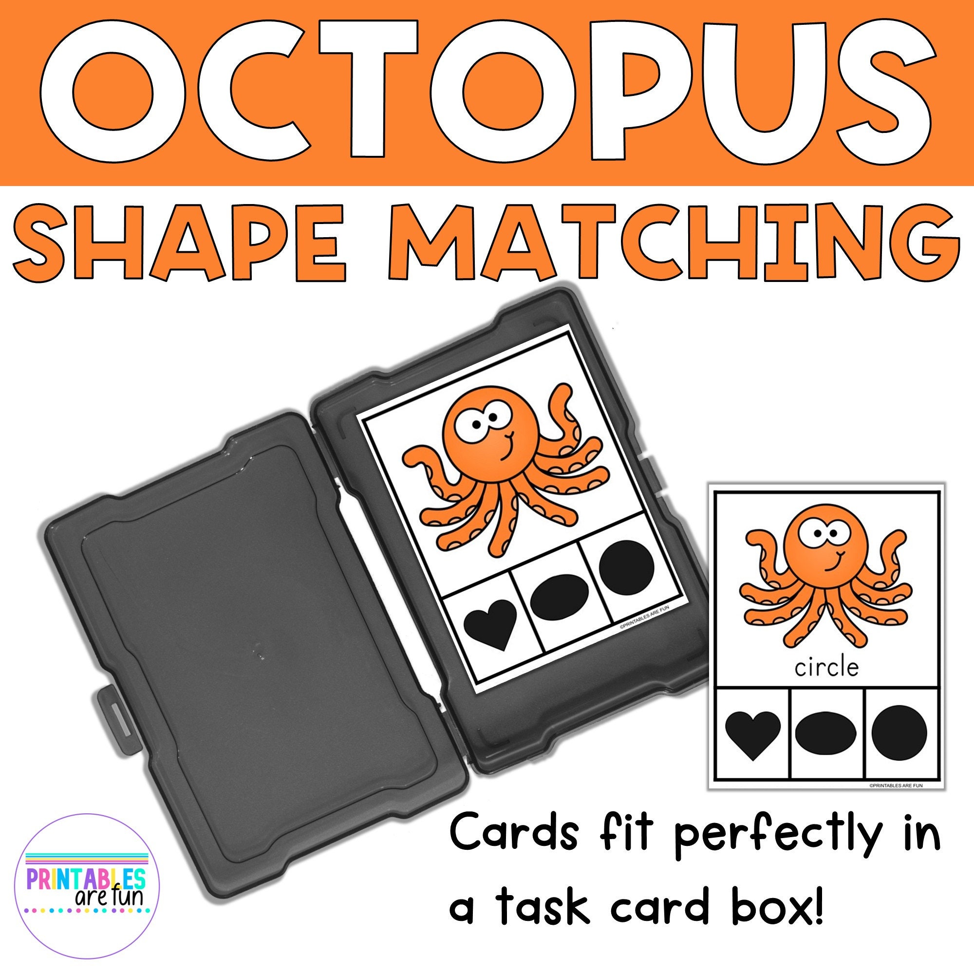 Octopus 2D Shape Matching Clip Cards | Printable Math Activity for ...