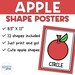 Fall Apple 2D Shape Posters and Flash Cards | Printable Math Activity ...