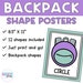 School Backpack 2D Shape Posters and Flash Cards | Printable Math ...