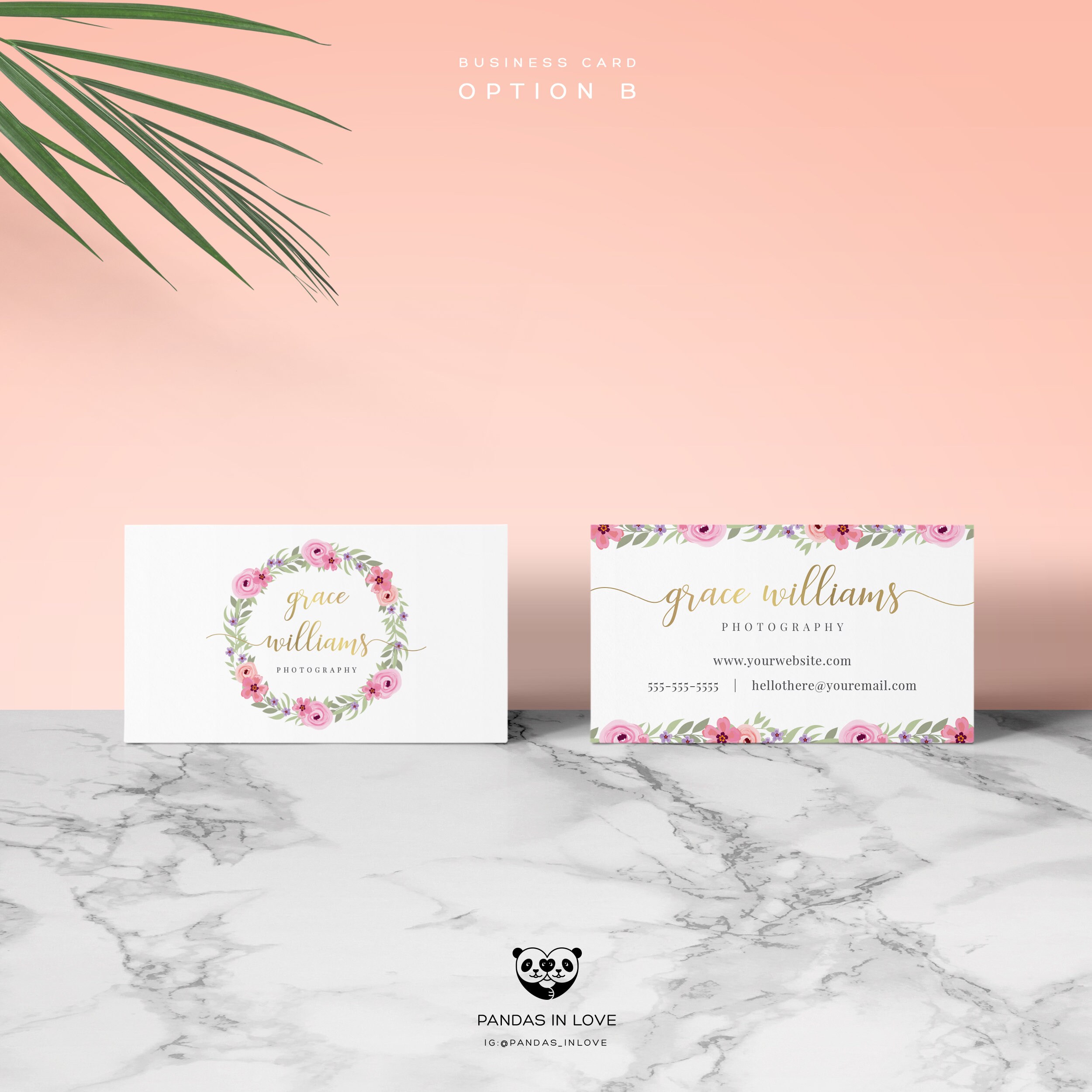 Flower Logo Floral Wreath Logo Watercolor Wreath Logo - Etsy