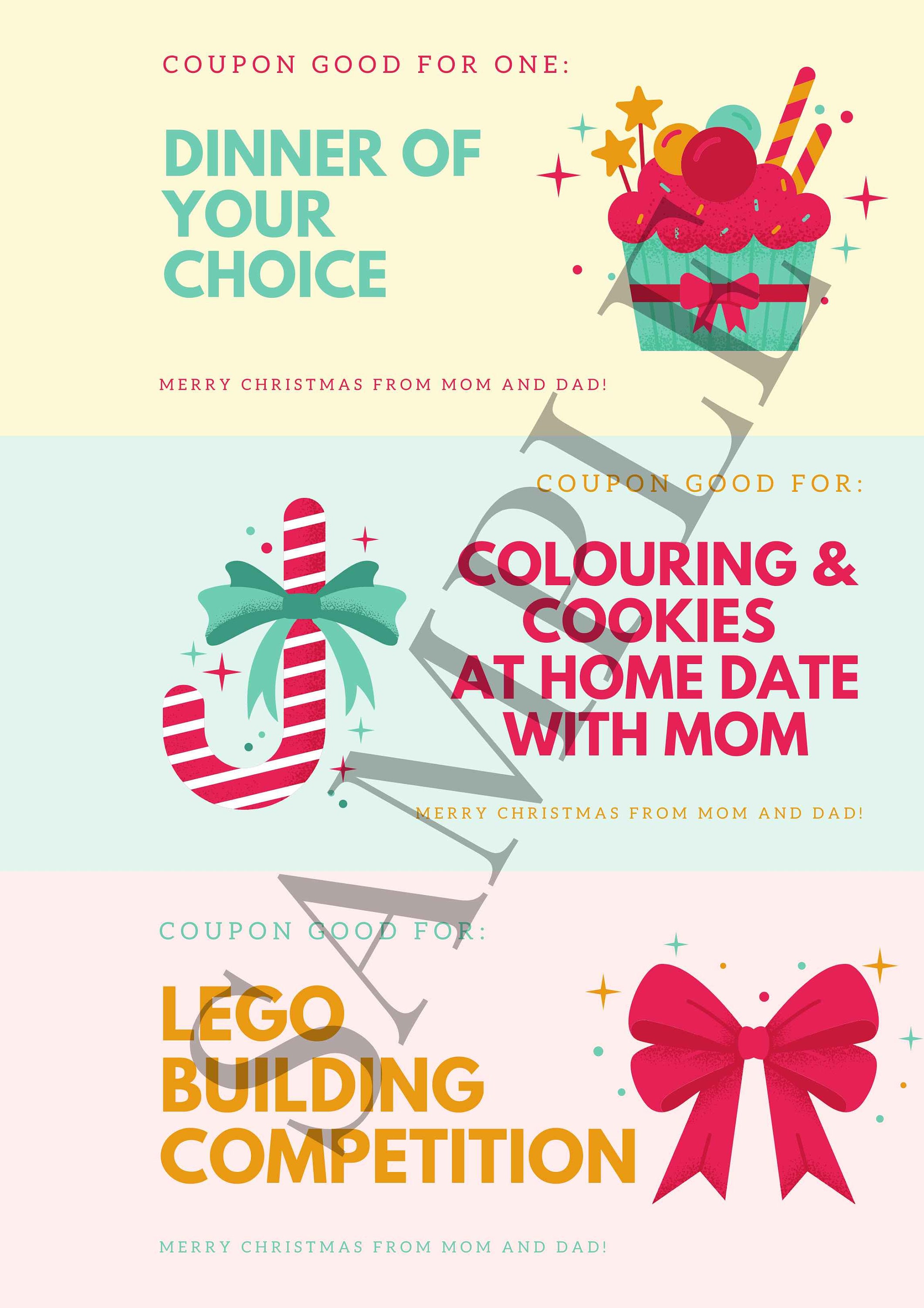 Kid's Christmas Coupon Book - Digital Download - Etsy