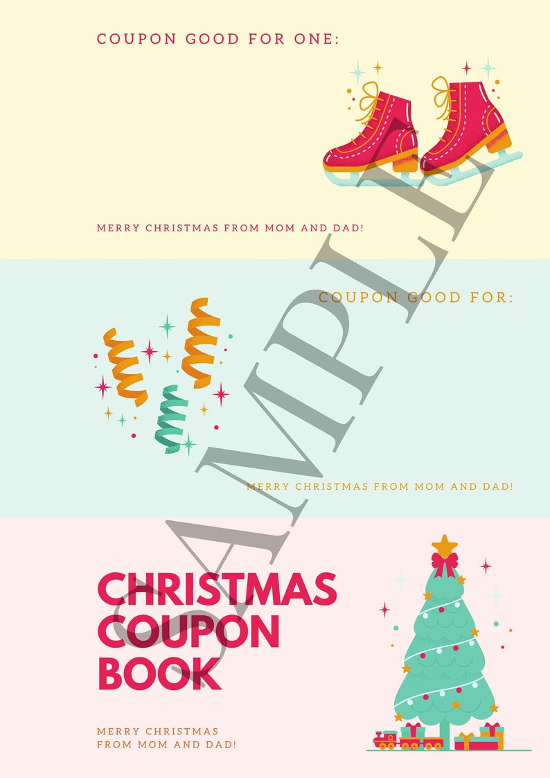 Kid's Christmas Coupon Book - Digital Download - Etsy