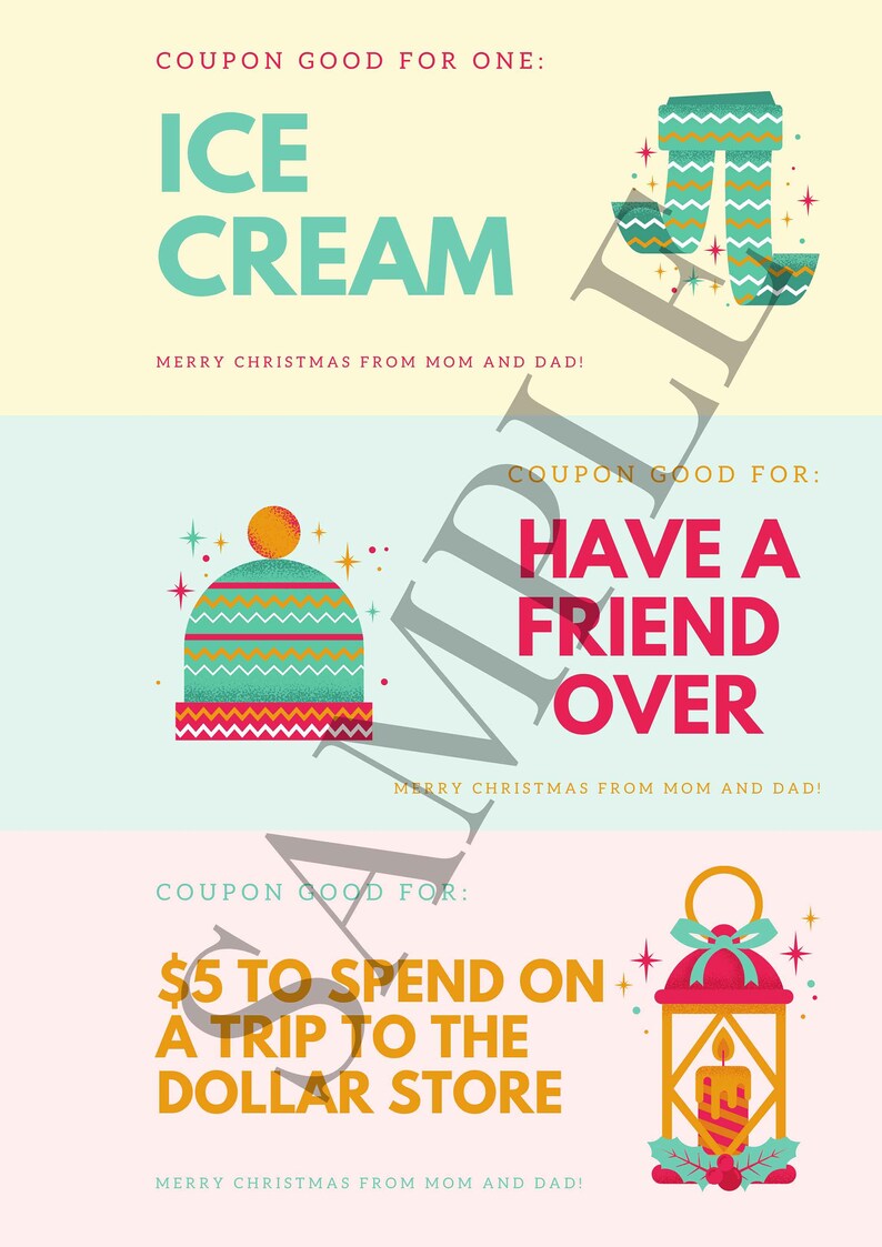 Kid's Christmas Coupon Book - Digital Download - Etsy