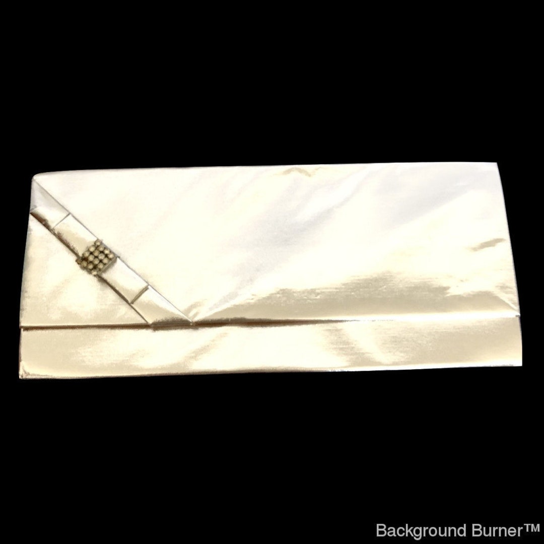 Vintage 1950s Silver Rhinestone Clutch, Silver Evening Bag, Silver ...