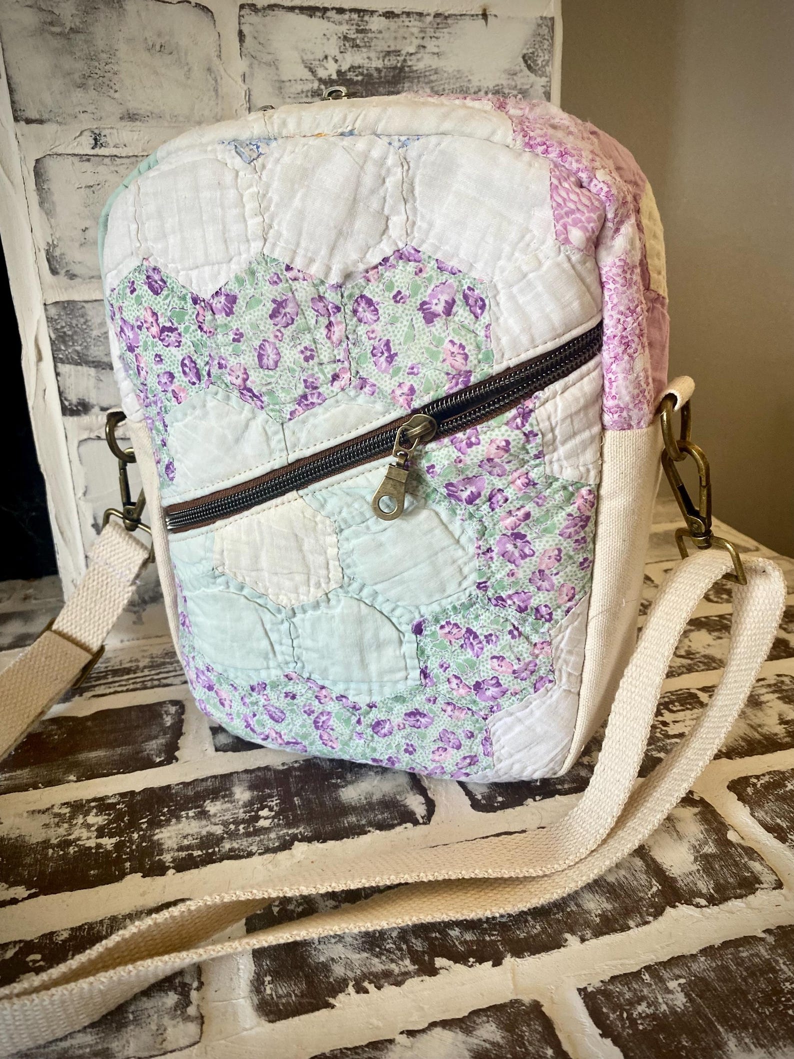 Vintage Quilt Bible Bag, Bible Cover, Quilted Book Bag, Cutter Quilt ...