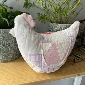 Quilted Chicken, Farmhouse Chicken, Fabric Chicken, Quilted Hen ...