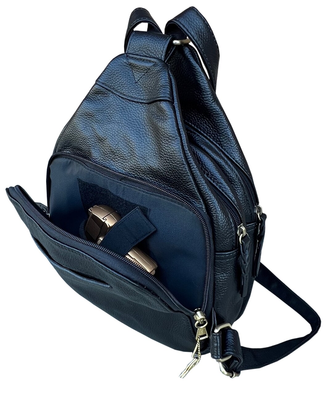 Cowhide Genuine Leather Concealed Carry Back Pack With YKK Lock ...