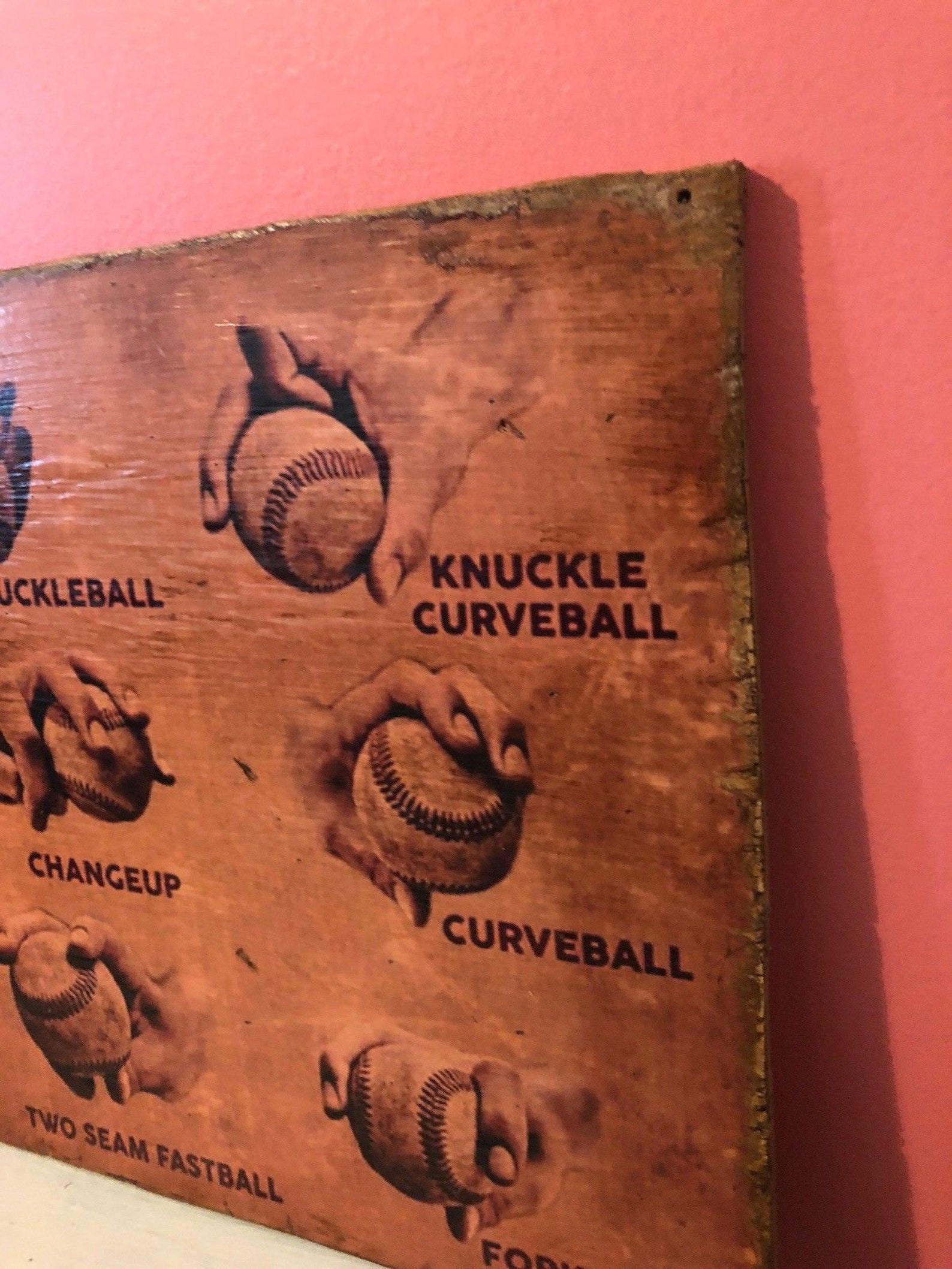 Baseball Pitch Grip Poster MLB Little League Vintage Retro - Etsy