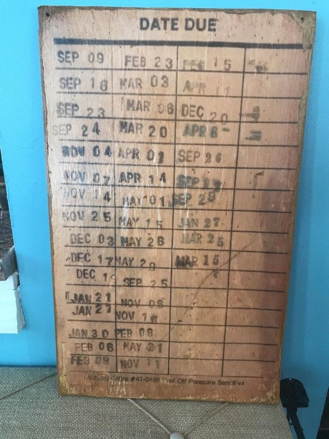 Vintage Library due Date Stamp Sign Book Lover - Etsy