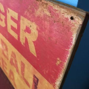 Retro Wood Baseball danger Foul Ball Area Sign - Etsy