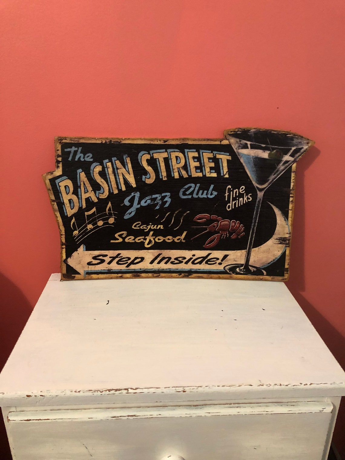 Vintage Jazz Club wood sign Retro Music Cajun New Orleans | Etsy