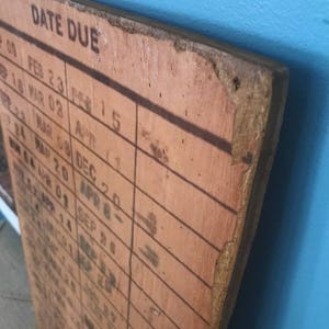 Vintage Library due Date Stamp Sign Book Lover - Etsy