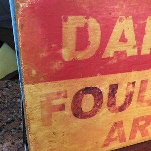 Retro Wood Baseball danger Foul Ball Area Sign - Etsy
