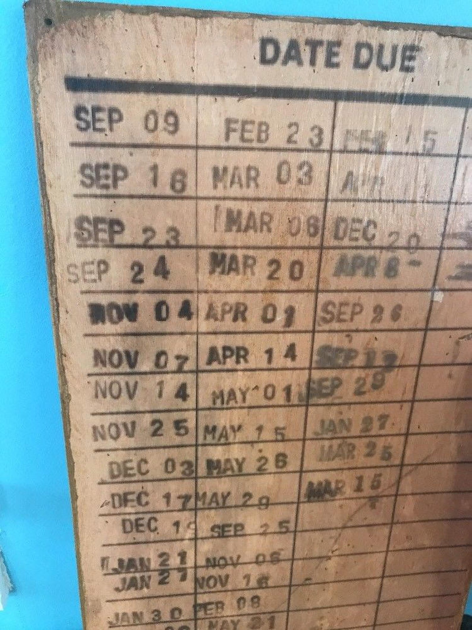 Vintage Library due Date Stamp Sign Book Lover - Etsy