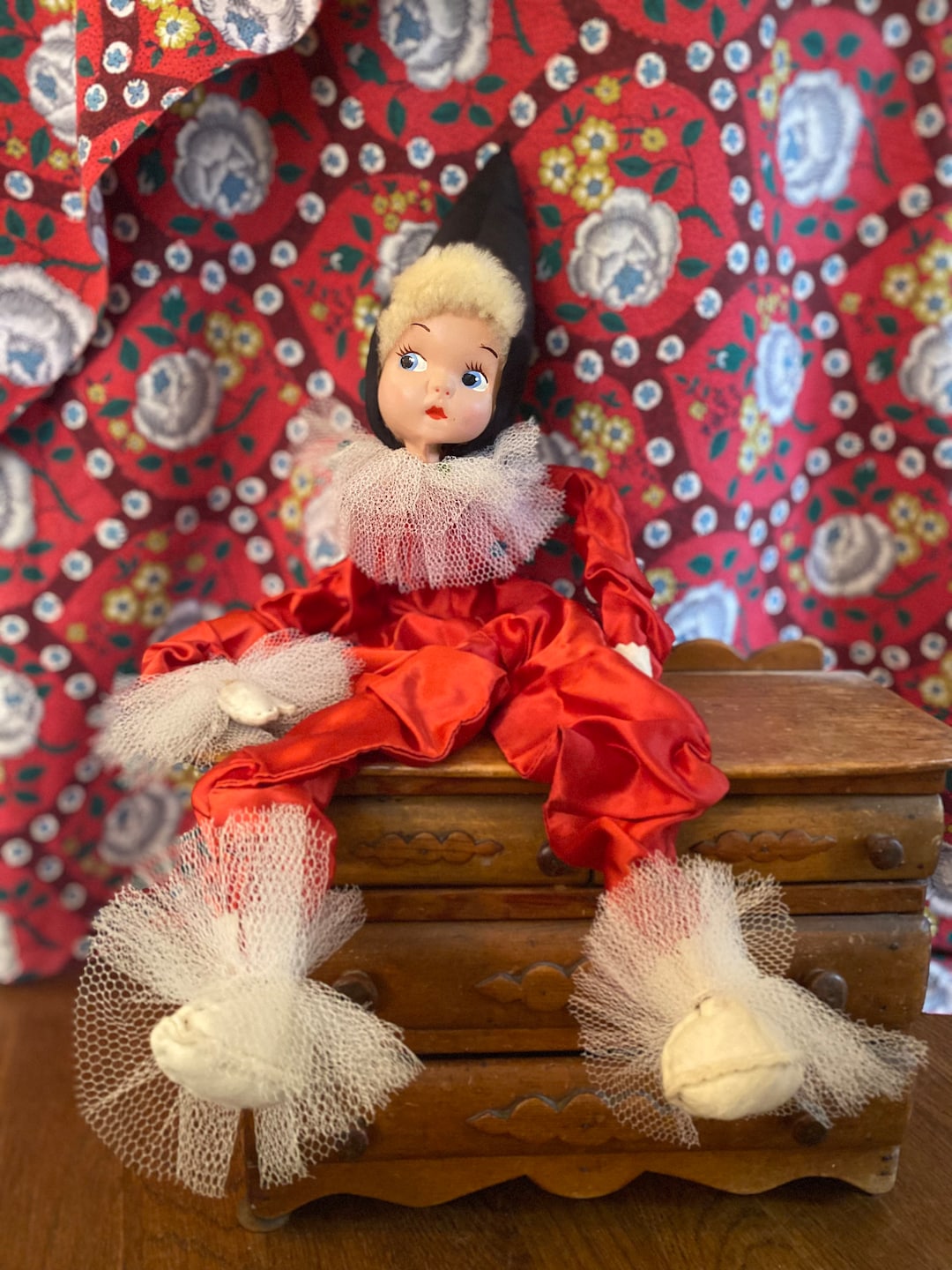 Vintage Bendable Pixie Doll - Red Satin - Etsy