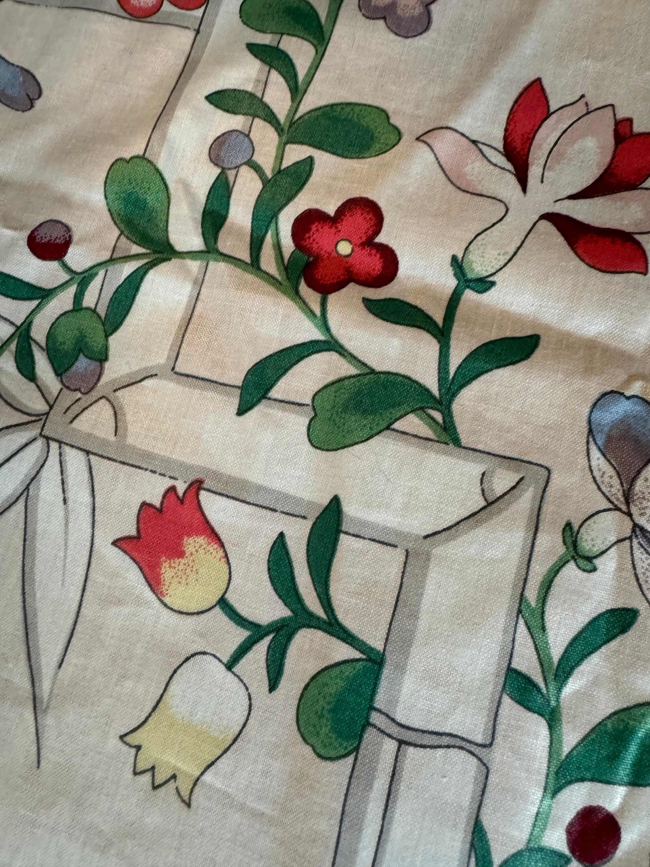 Vintage Jay Yang Fabric Remnant Oriental Garden - Etsy