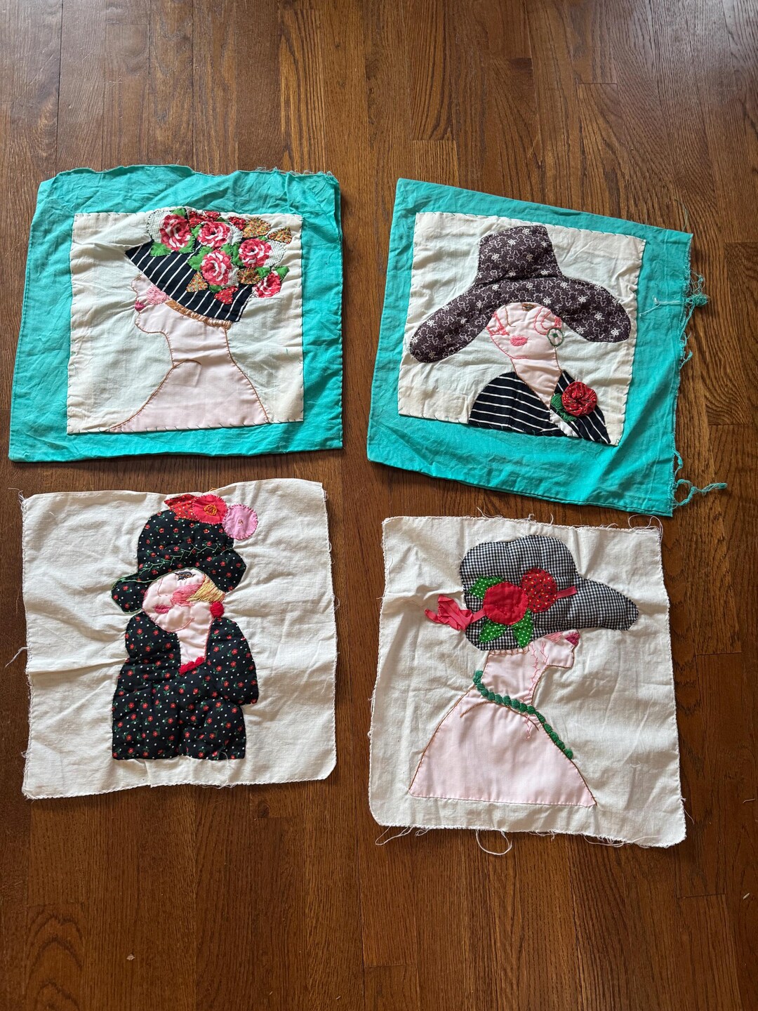 Quilted Lady Portrait Panels - Set of 4 - Etsy