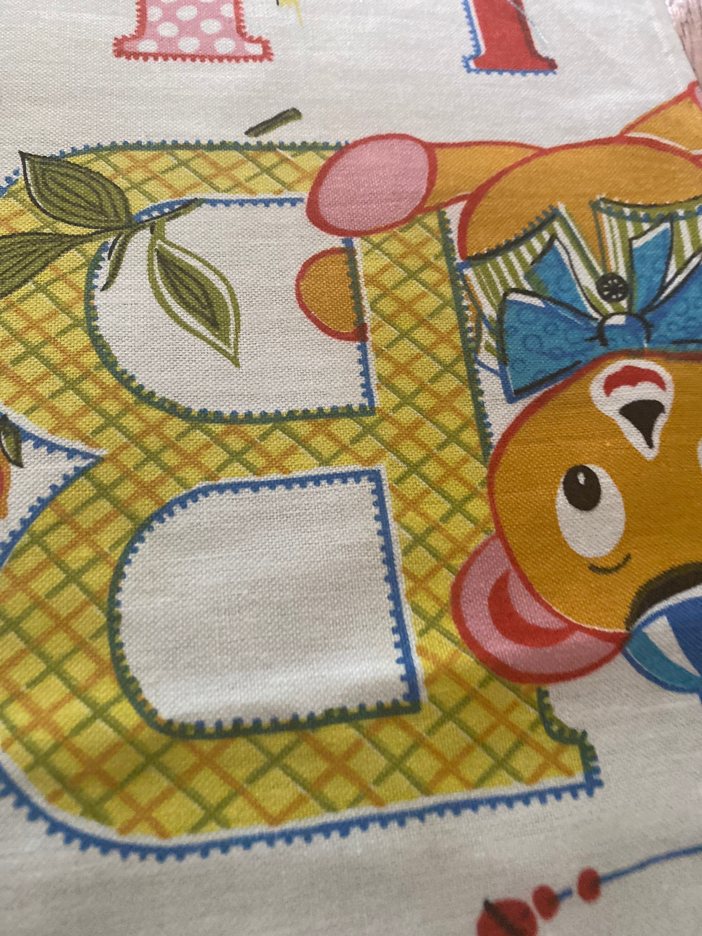 Vintage 1950s Novelty Alphabet Fabric Remnant - Etsy
