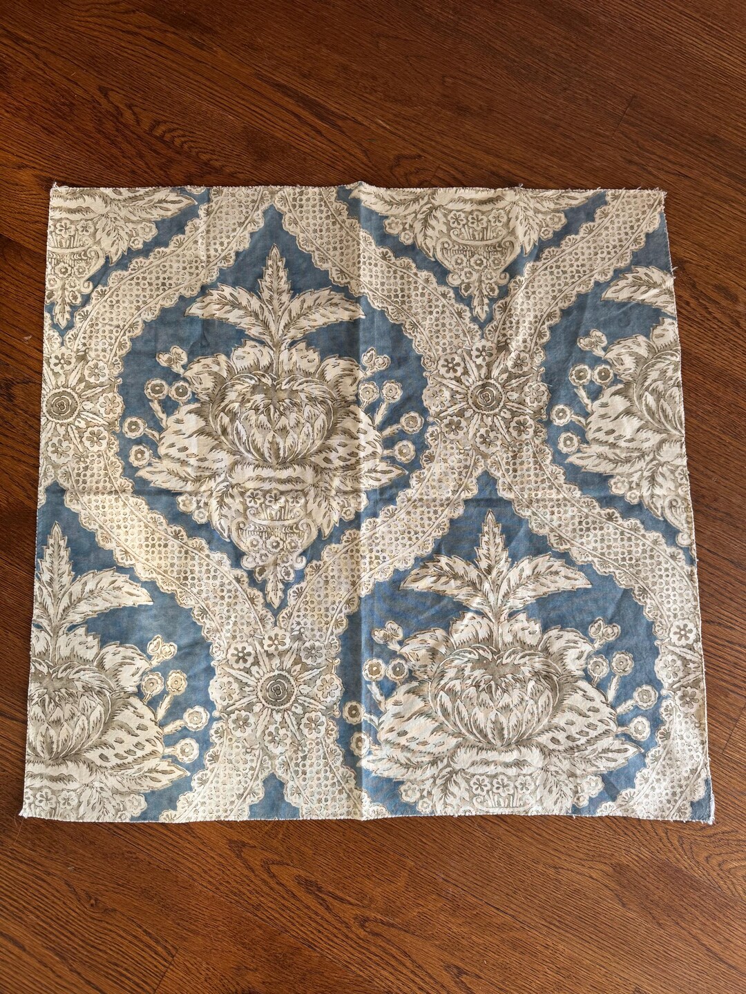 Designer Fabric Sample Schumacher Haddon Hall Damask in Swedish Blue - Etsy