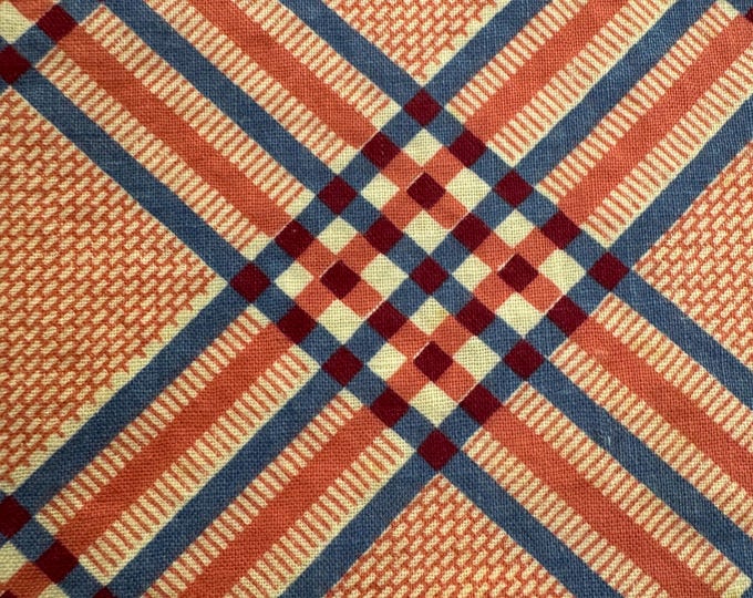 Vintage Novelty Fabric or Feedsack Fabric, Pink and Blue Plaid - Etsy