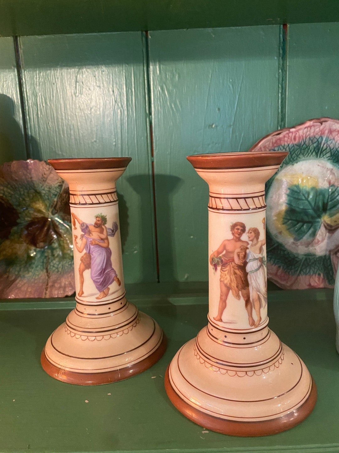 Vintage Porcelain Candlestick With Greek Mythology - Etsy