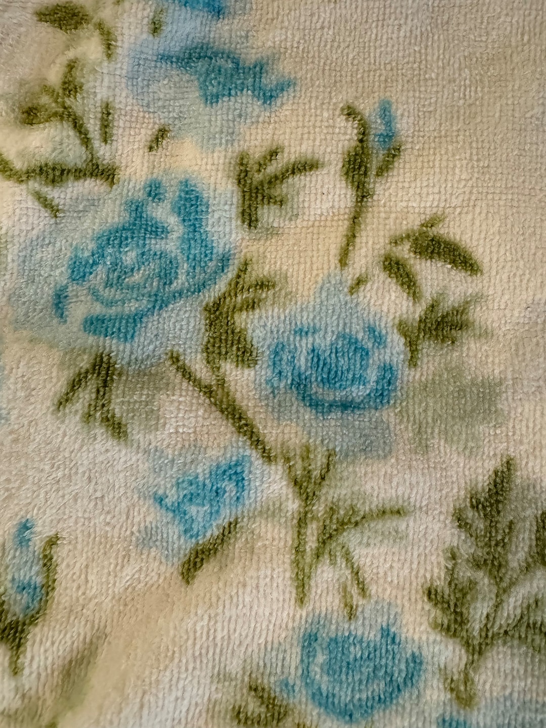 Pair of Vintage Bath Towels- Blue Floral - Etsy
