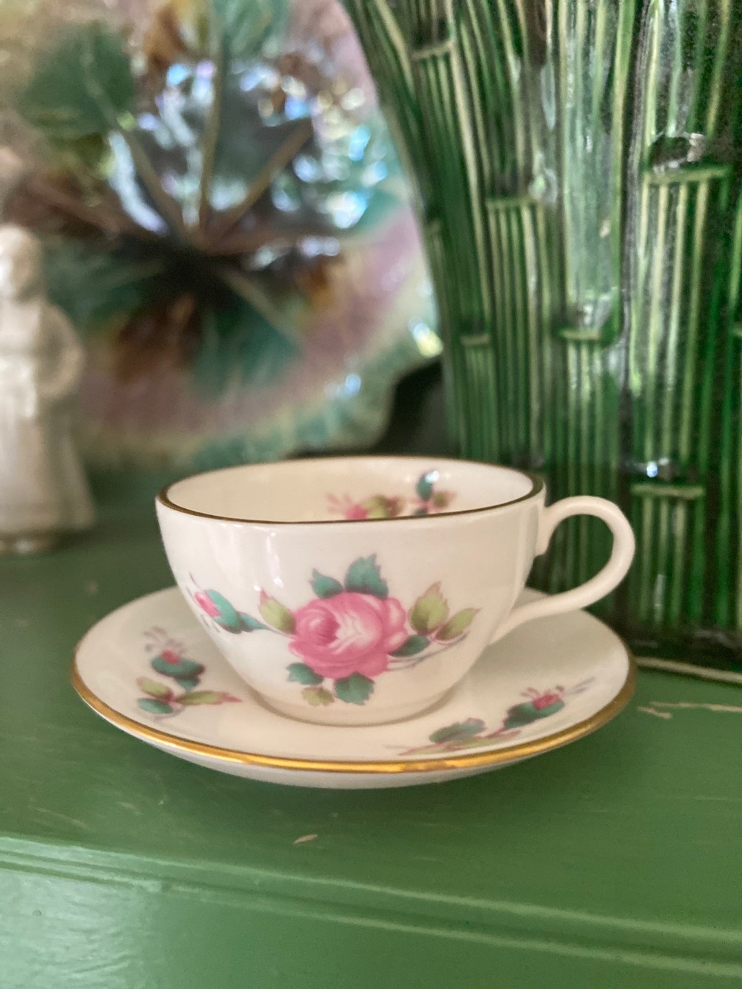 Vintage Minature Spode Billingsley Rose Tea Cup and Saucer - Etsy