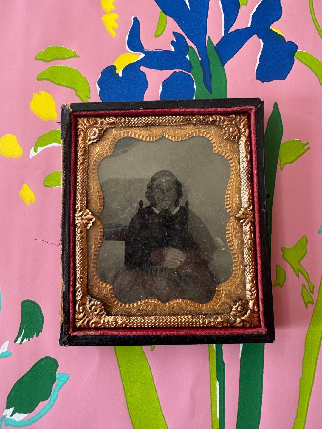 Antique Tintype Photograph in a Union Case - Portrait of a Woman Seated ...