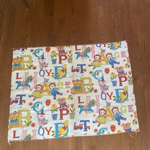 Vintage 1950s Novelty Alphabet Fabric Remnant - Etsy