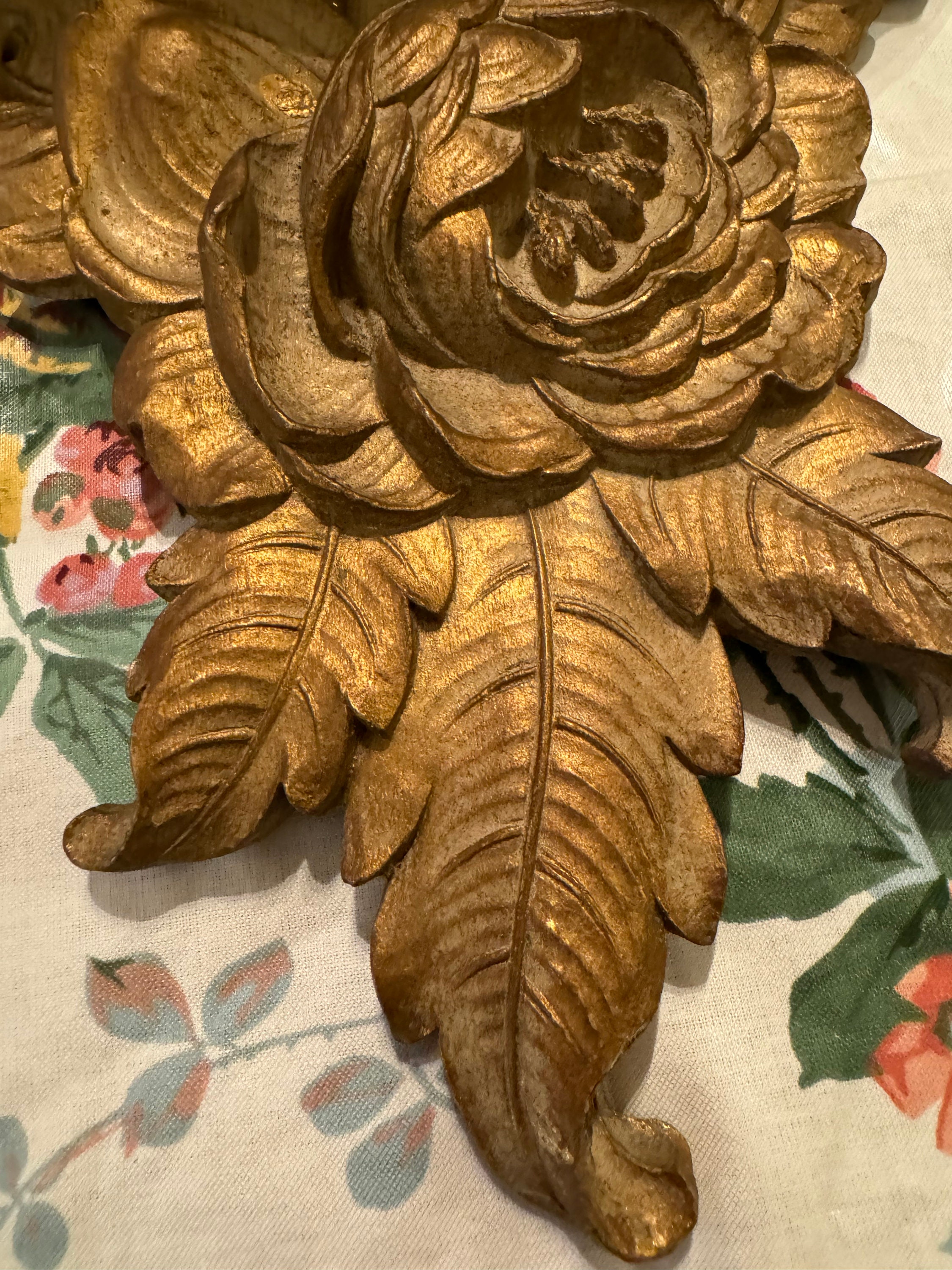 Vintage Syroco Wood Floral Gilt Wall Shelf - Etsy