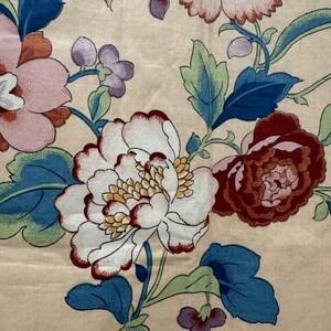 Vintage Designer Fabric Remnant by Jay Yang Floral Chintz on Peachy ...