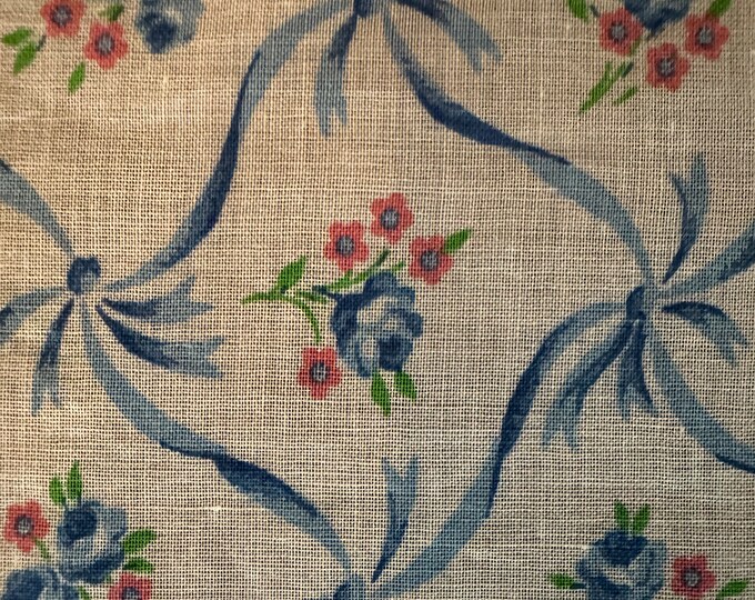Vintage Novelty Fabric - Small Scale Ribbons and Flowers - Etsy