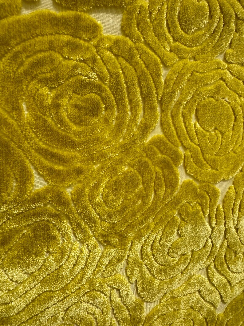 Designer Fabric Remnant Velvet Rosettes in Chartruese - Etsy