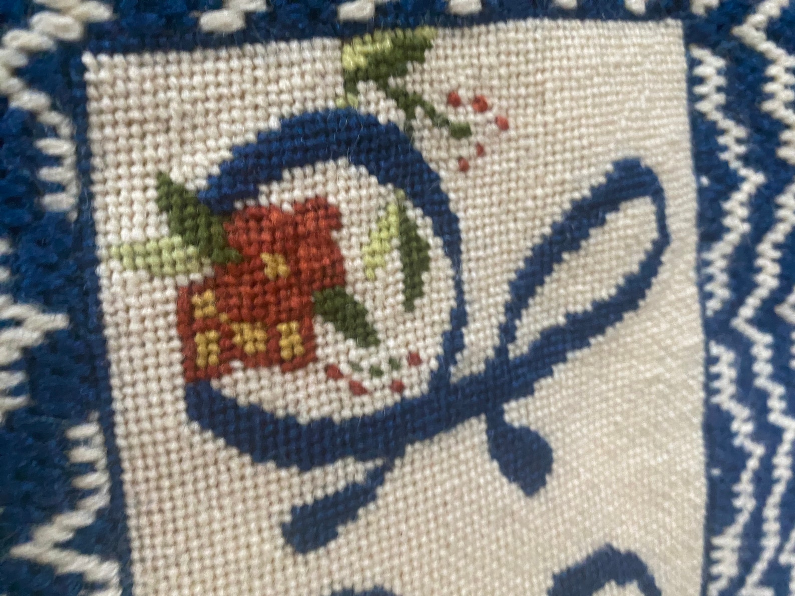 Vintage Bargello Needlepoint Monogram Lumbar Pillow - Etsy